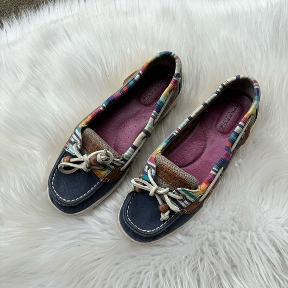 Sperry | Shoes | Sperrys Denim And Multi Colored Boat Shoes | Poshmark
